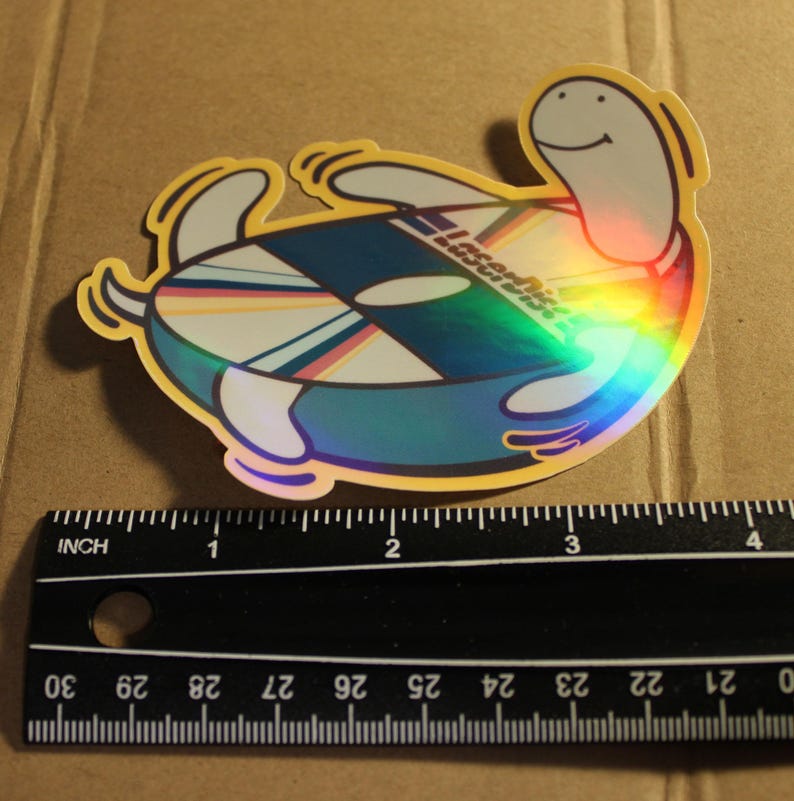 Laserdisc Turtle Holographic Decal - Etsy