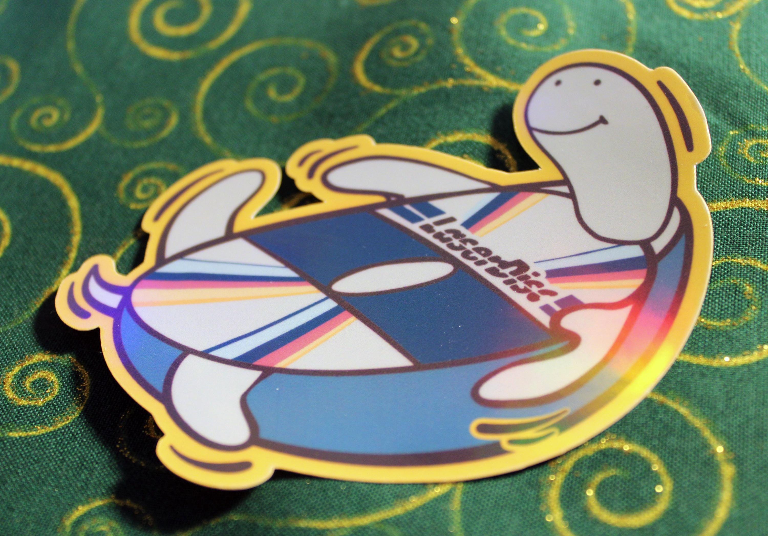 Laserdisc Turtle Holographic Decal - Etsy