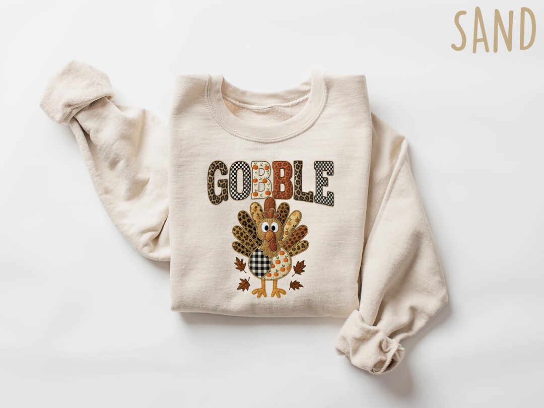 Gobble Sweatshirt, Gobble Turkey Sweatshirt, Thanksgiving Sweatshirt ...