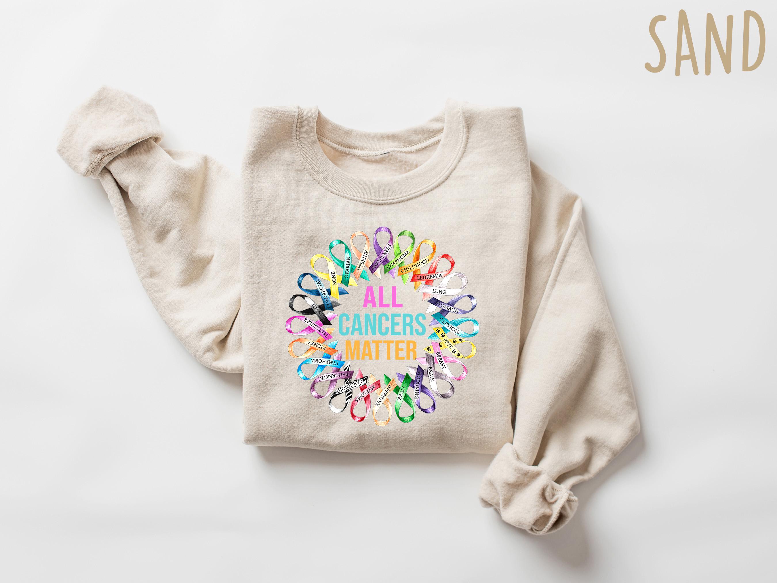 All Cancers Matter Sweatshirt, Cancer Awareness Ribbon Shirt, Cancer in ...
