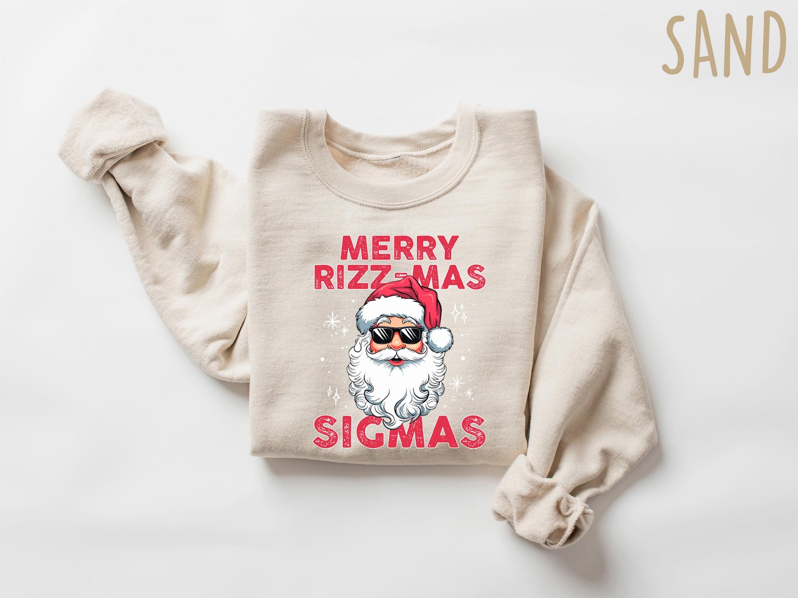 Merry Rizzmas Sigmas Santa Sweatshirt, Rizz the Season Santa Sweatshirt ...