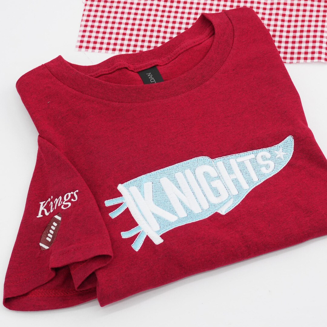 Embroidered Pennant T-shirt With Team Name, Custom Embroidered Pennant ...