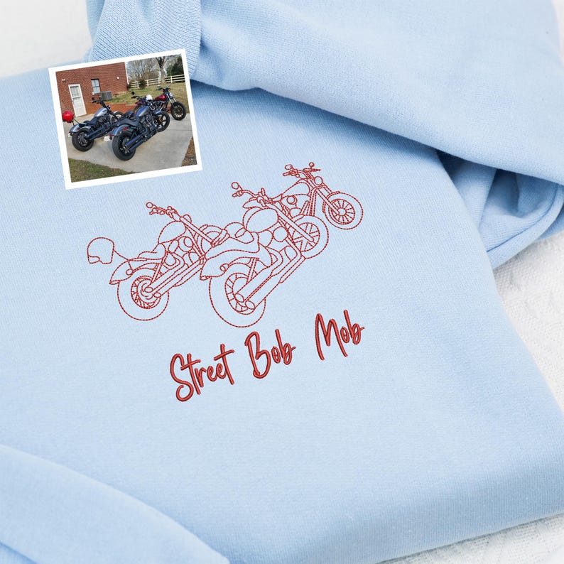 Custom Embroidered Motorcycle Hoodie or Sweatshirt | Personalized Biker ...