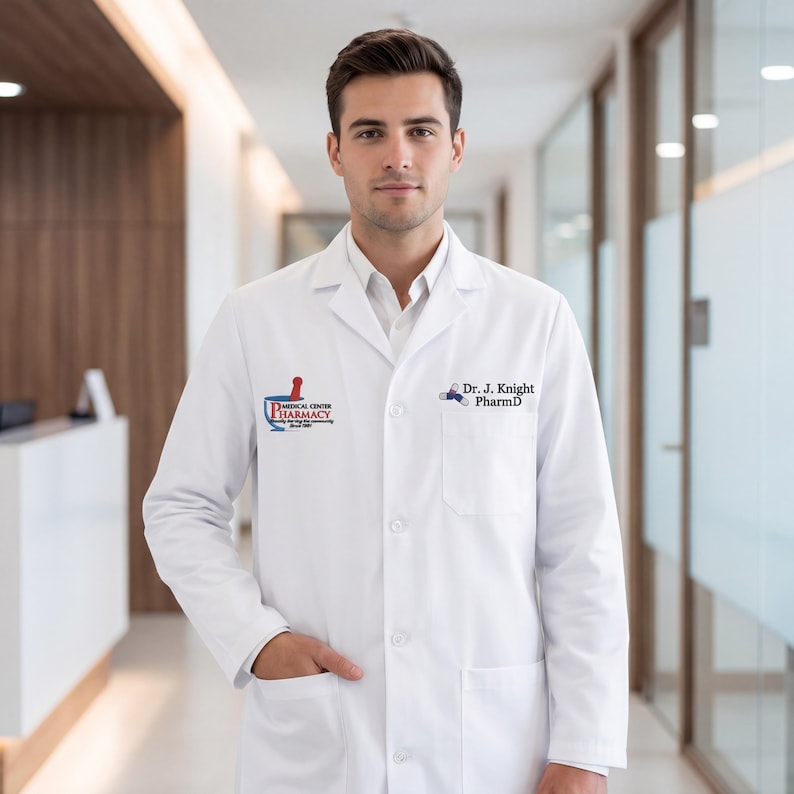 Custom Embroidered Doctor Lab Coat, Personalized Medical White Coat ...