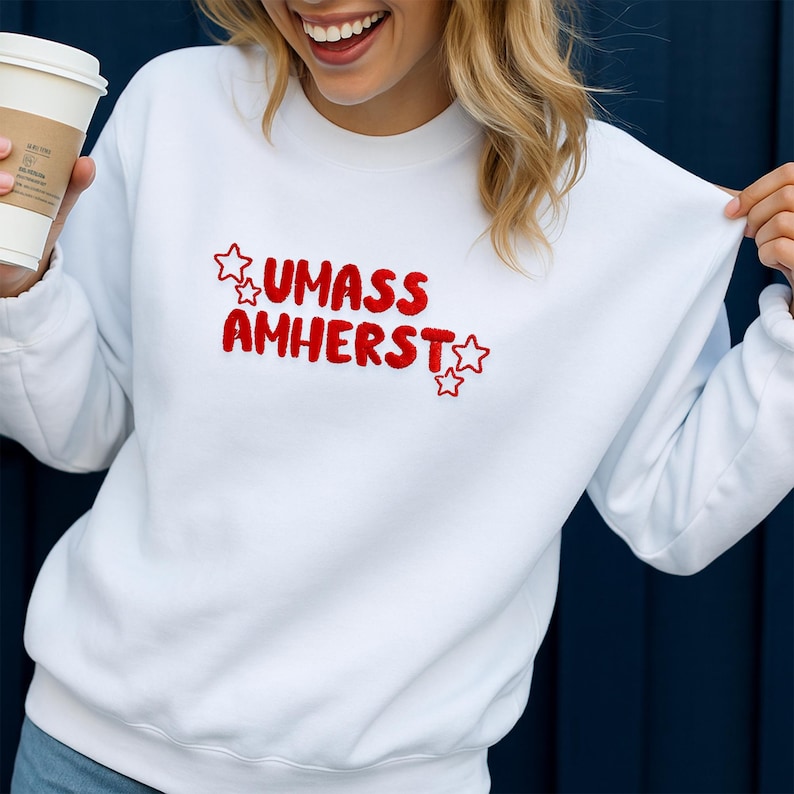 Custom College Bubble Letter Sweatshirt, Embroidered University Name ...