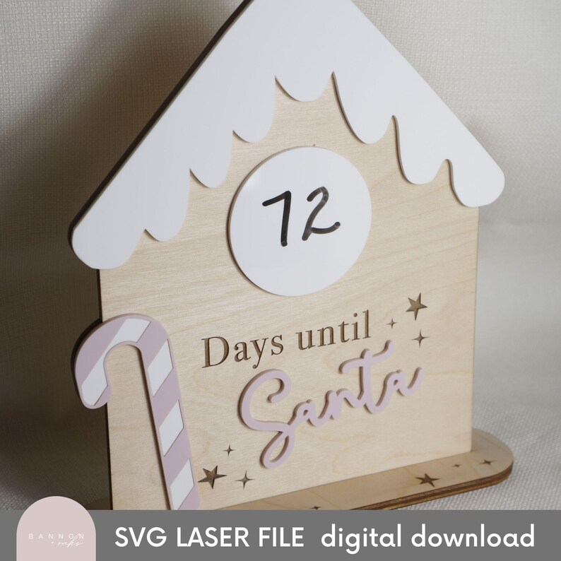 Christmas SVG, Christmas Countdown Sign, Santa Countdown, SVG Laser ...