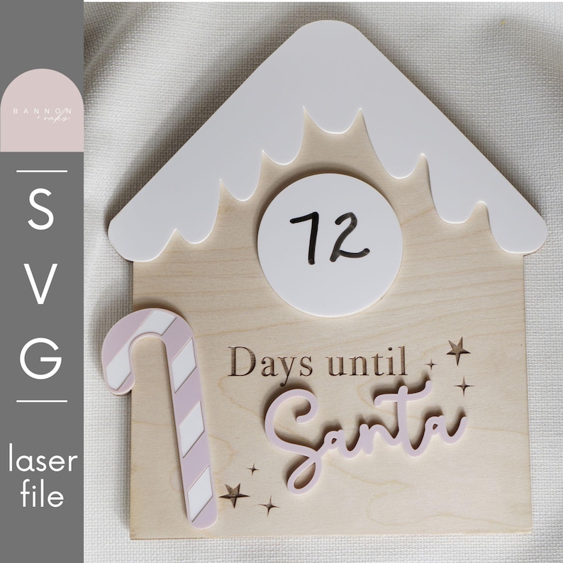 Christmas SVG, Christmas Countdown Sign, Santa Countdown, SVG Laser ...