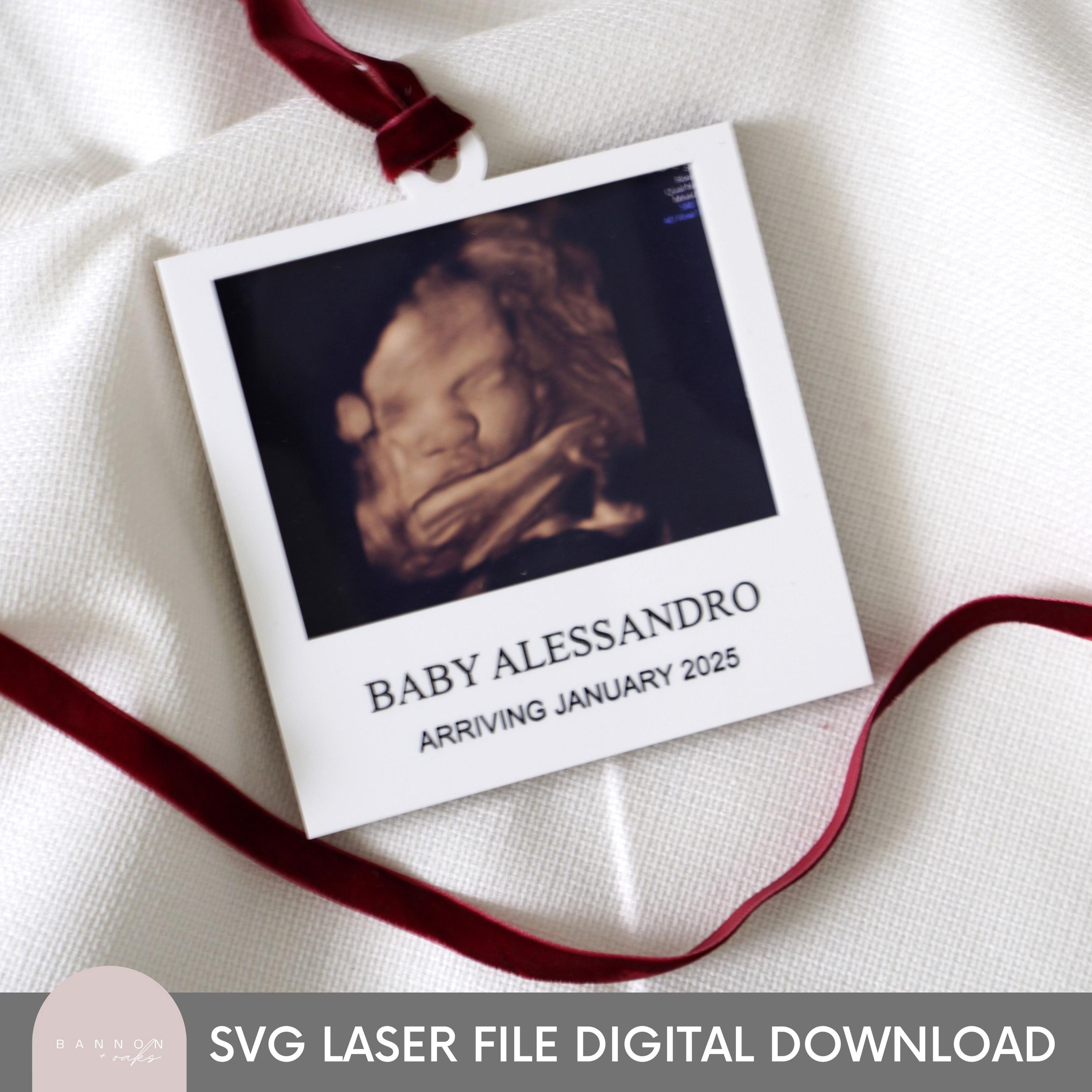 Personalized Ultrasound Picture Frame Ornament SVG, Pregnancy ...