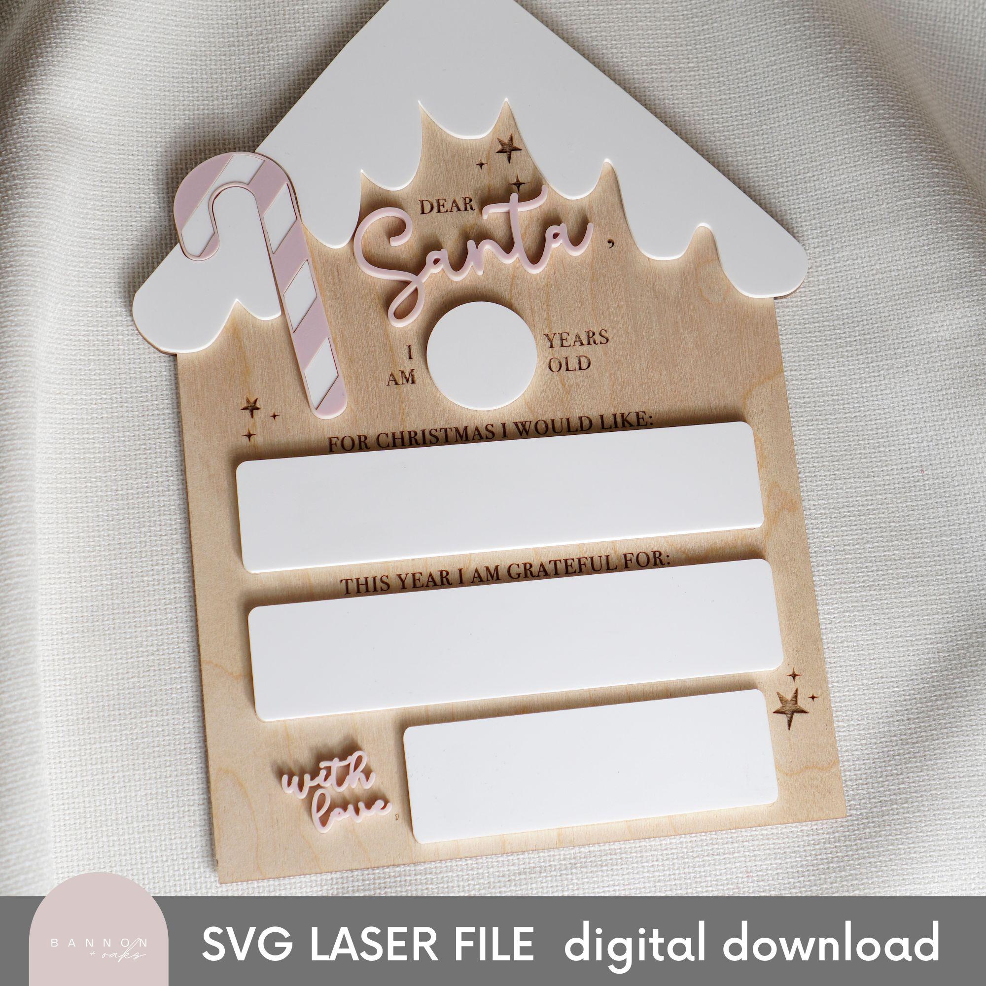 Dear Santa Board SVG, Letter to Santa Board, Kids Christmas List Sign ...