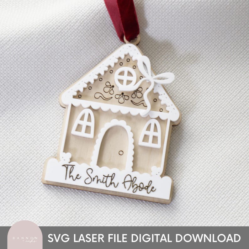 Personalized Gingerbread House Christmas Ornament, Christmas SVG ...