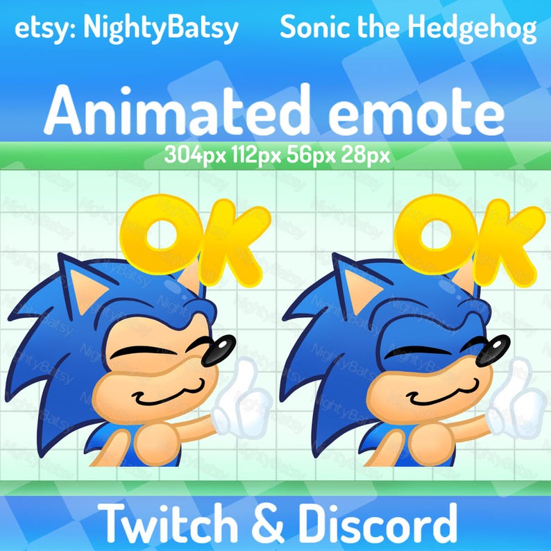 Animated Emote Sonic Thumbs up for Twitch & Discord Sonic the Hedgehog ...