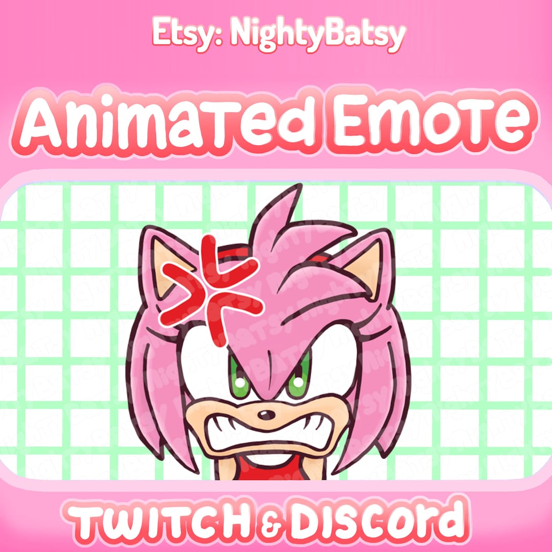 Animated Emote Angry Amy Rose for Twitch & Discord Sonic the Hedgehog ...