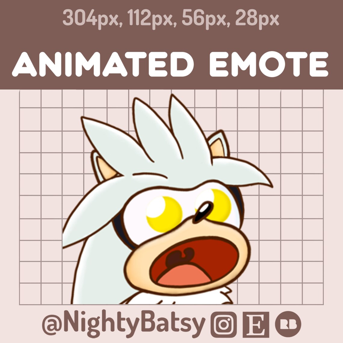 Animated Emote Silver Shocked Gasp for Twitch & Discord Silver the ...