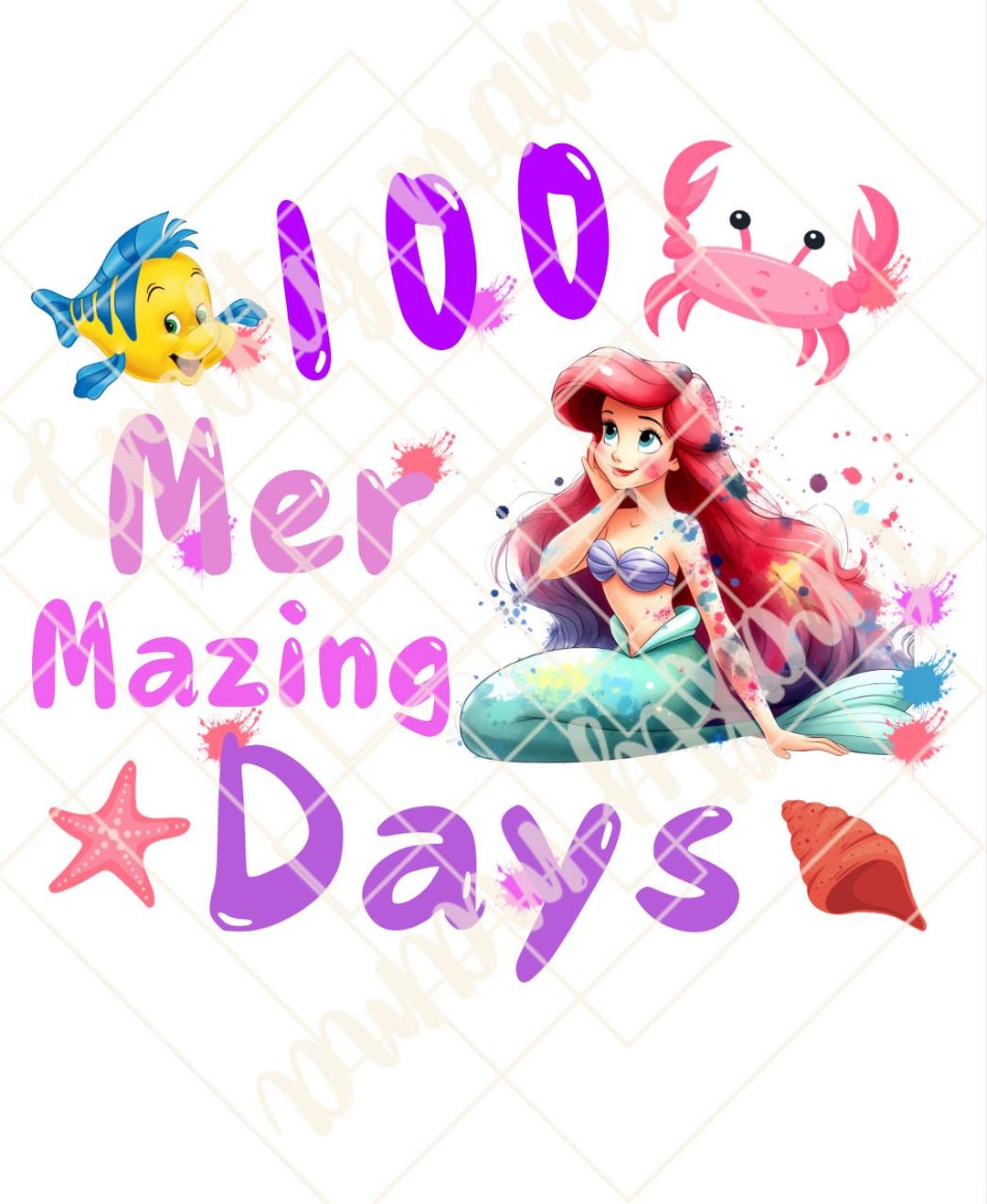 100 Days of School LITTLE MERMAID - Etsy