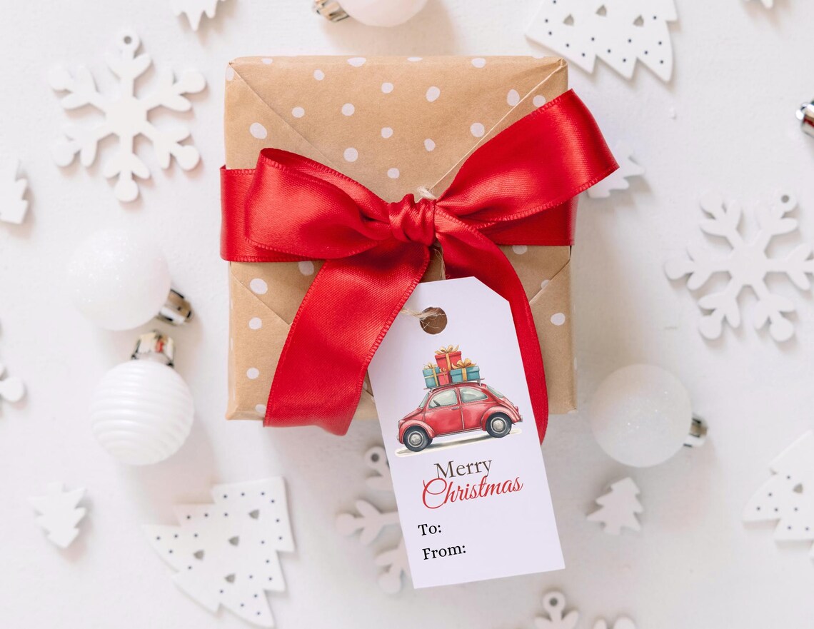 Printable Christmas Gift Tags Merry Christmas Tags Holiday Gift Tag Set ...