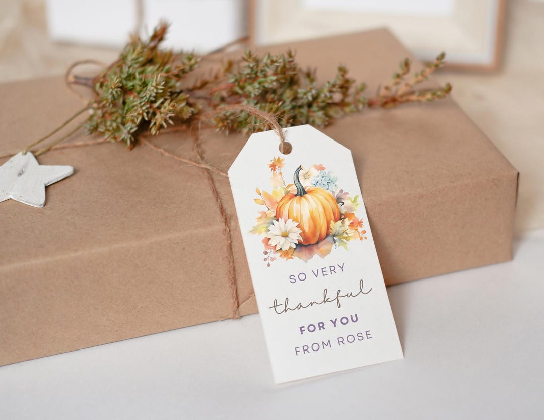Editable Thanksgiving Gift Tags Printable Fall Pumpkin Tags ...