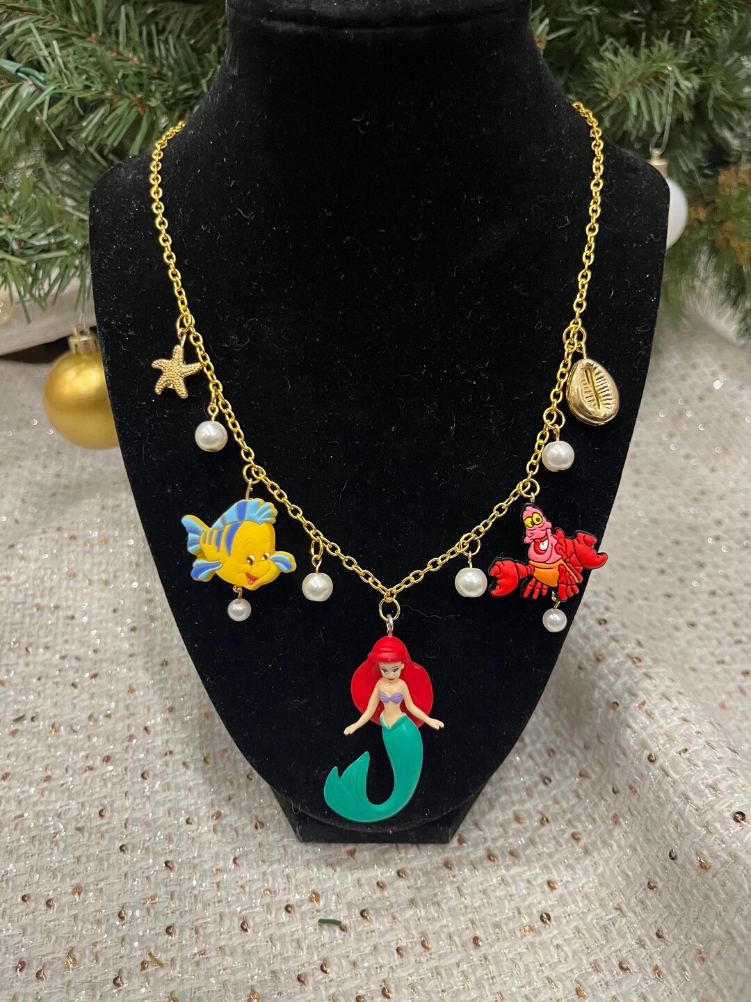 The Little Mermaid Charm Necklace - Etsy