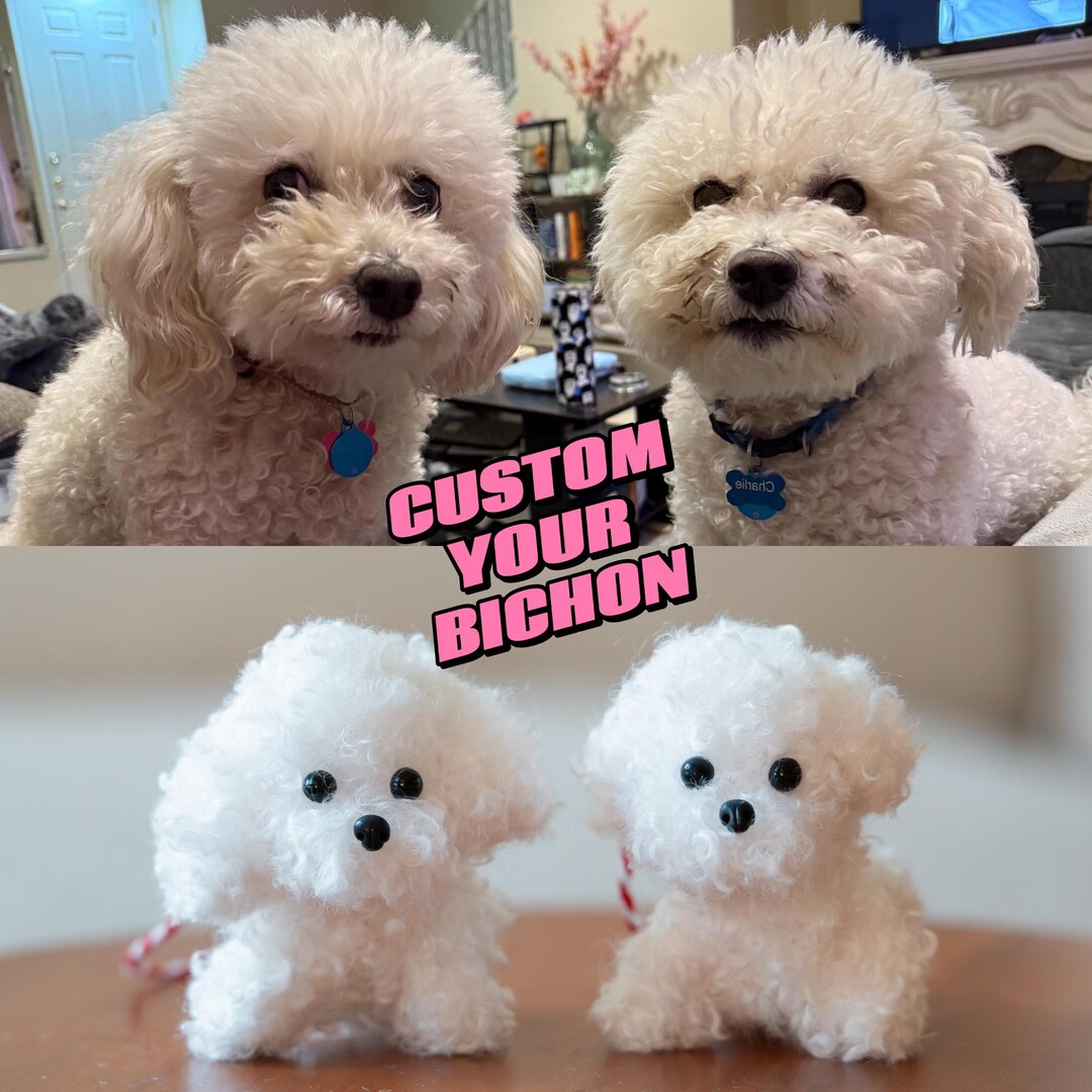 Custom Bichon Frise Plush Keychain, Cute Bichon Frise Dog Plush Toy ...