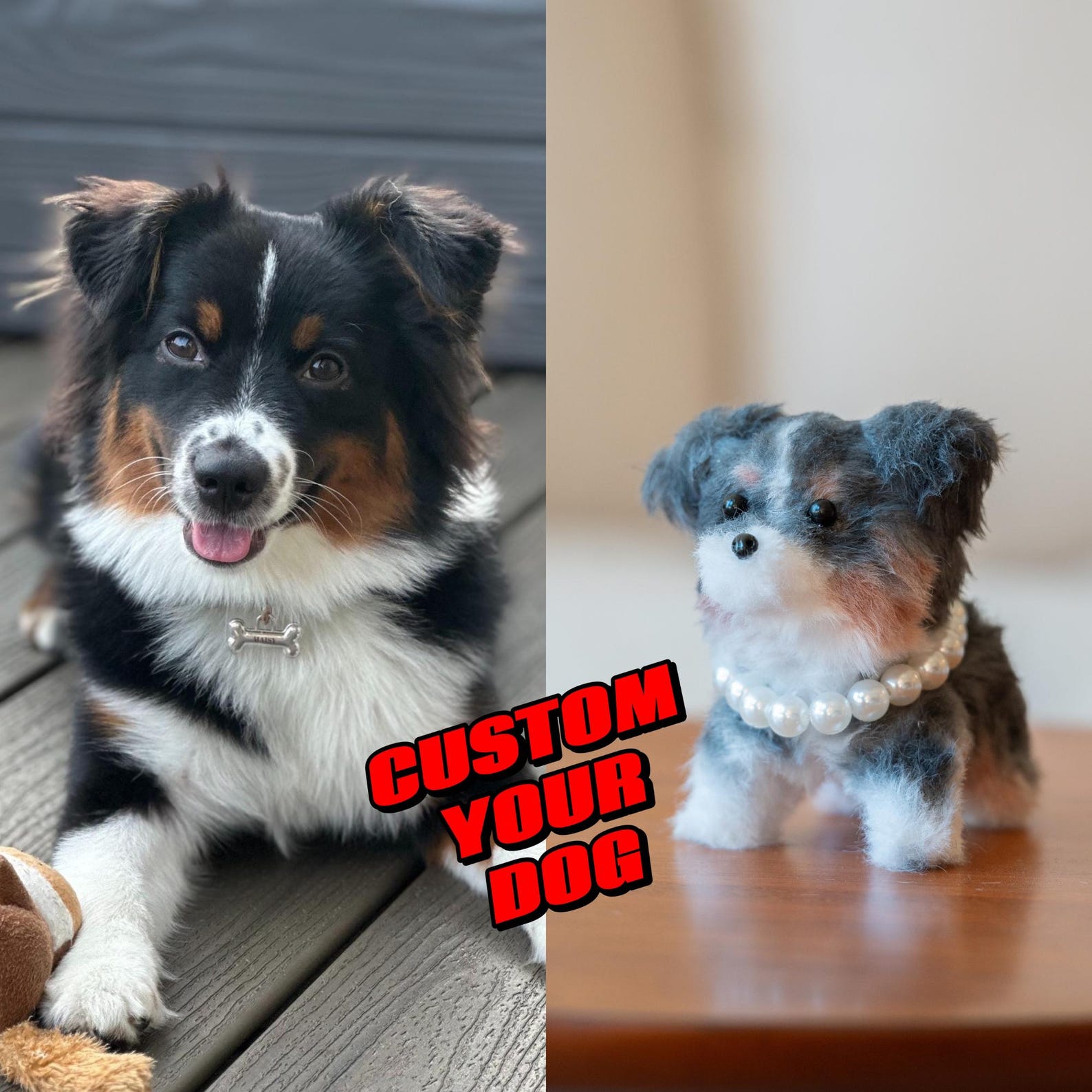 Custom Dog Plush Keychain, Cute Stuffed Dog Plush, Dog Bag Charm, Gifts ...