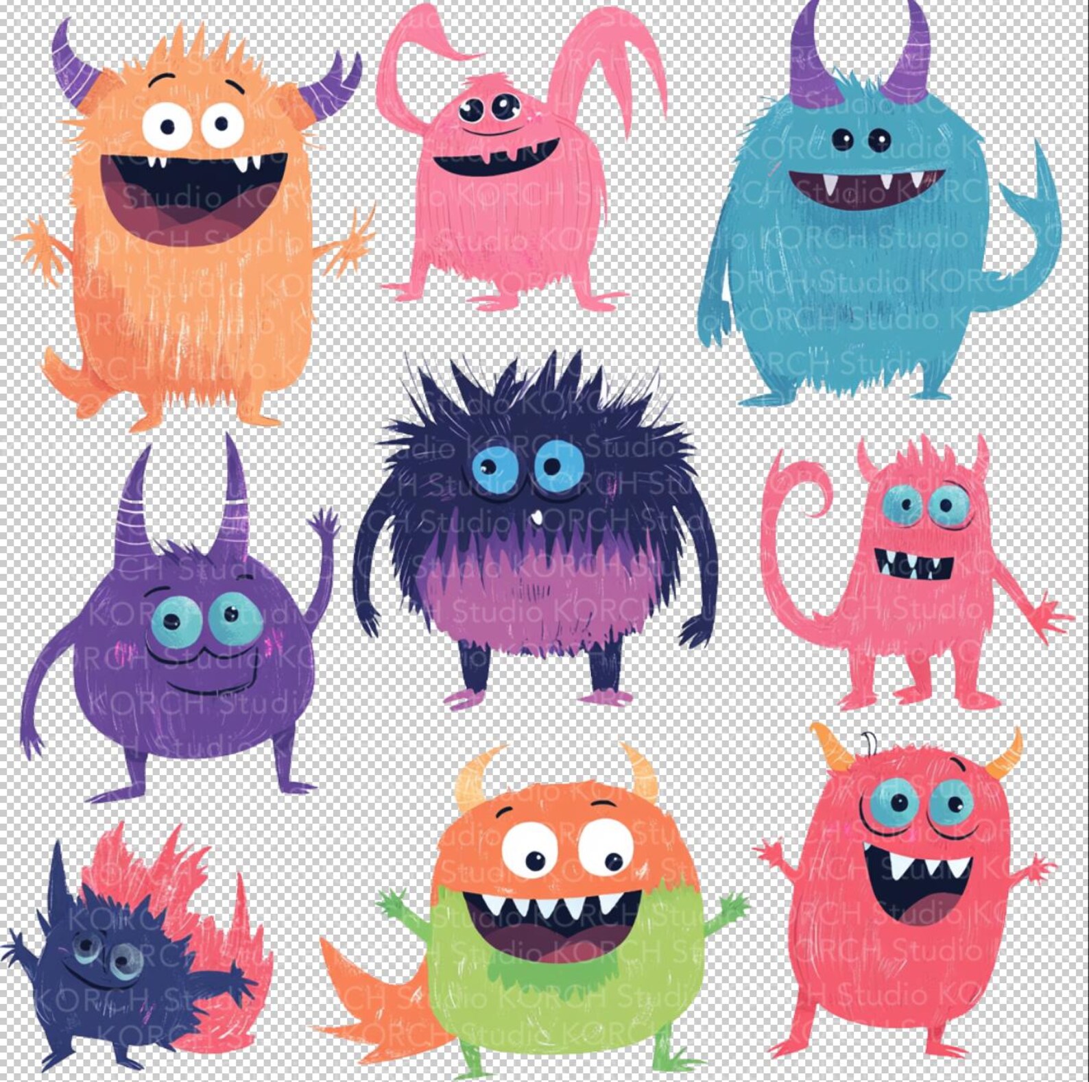 41 PNG Kids Monster Design, Whimsical Monsters Clipart, Cute Monster ...