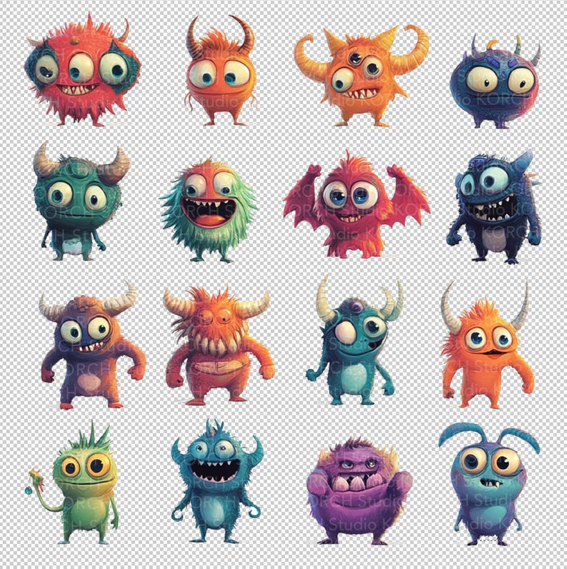 88 PNG Cute Monster Clipart, Kids Monster Design, Whimsical Monsters ...