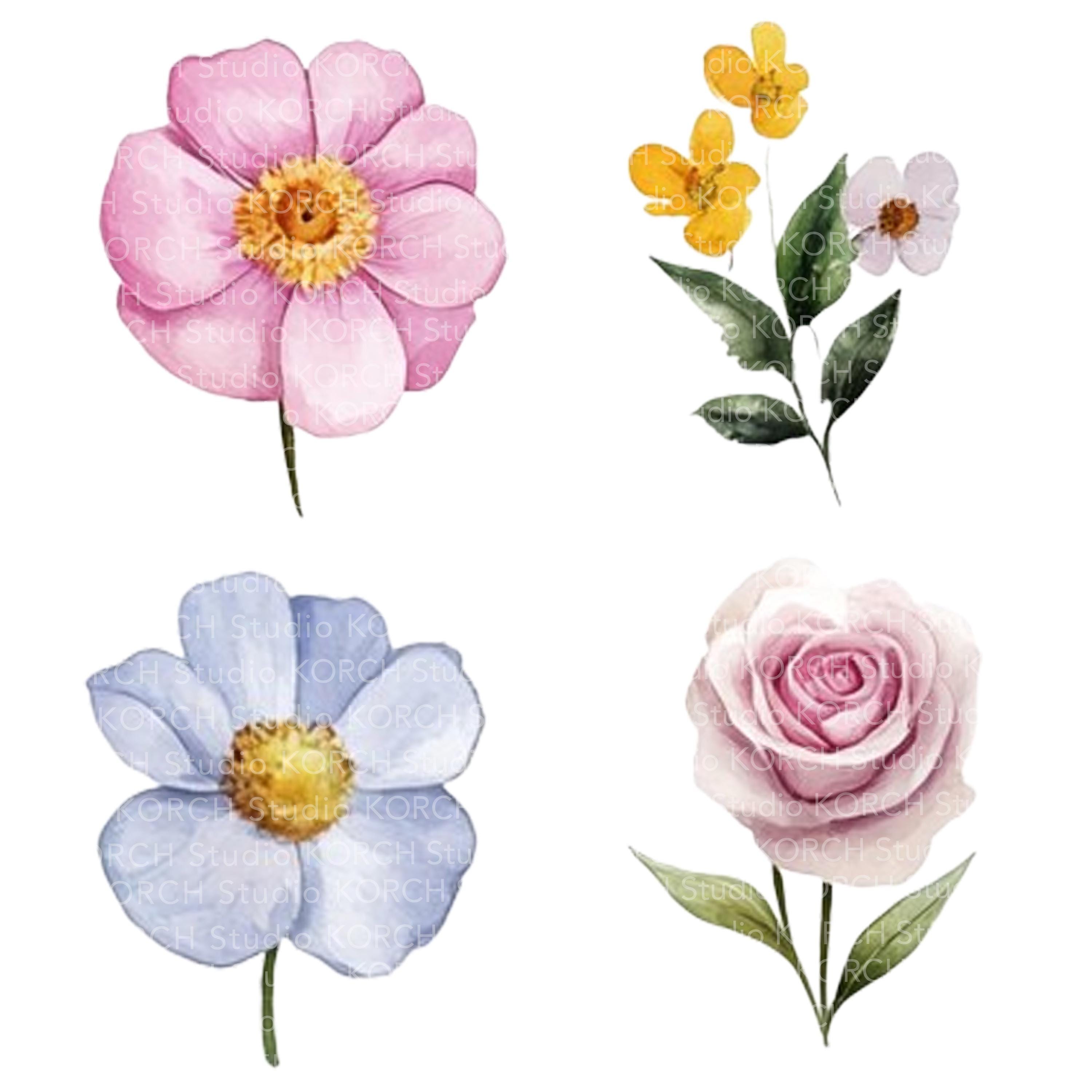 43 Watercolor Floral Clipart, Floral Clipart, Wedding Clipart, Spring ...