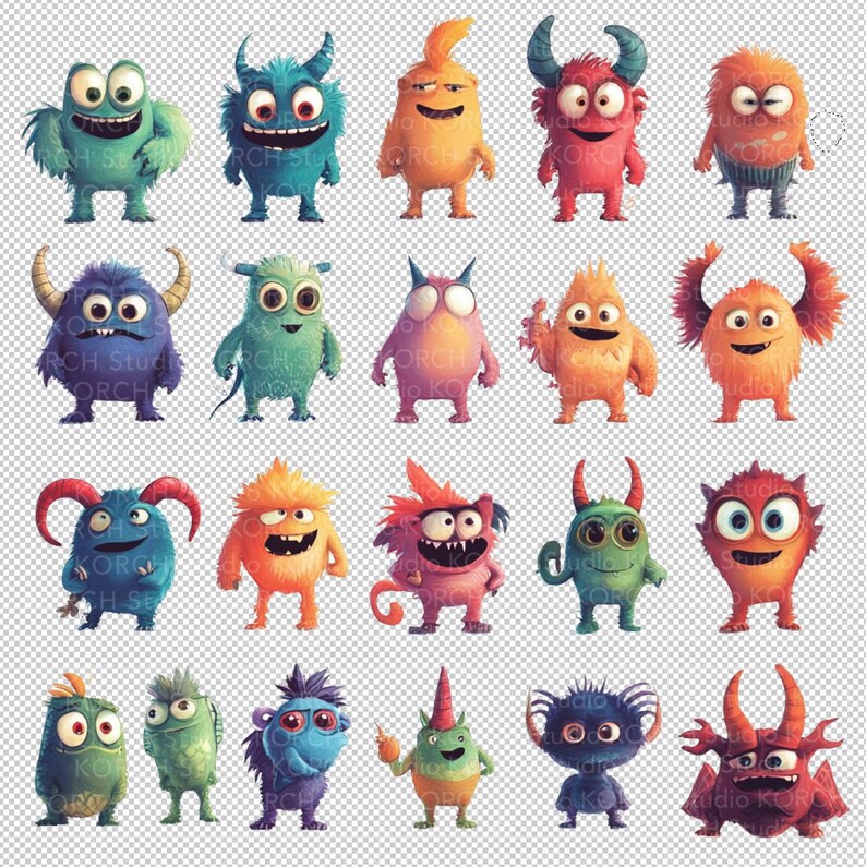 88 PNG Cute Monster Clipart, Kids Monster Design, Whimsical Monsters ...