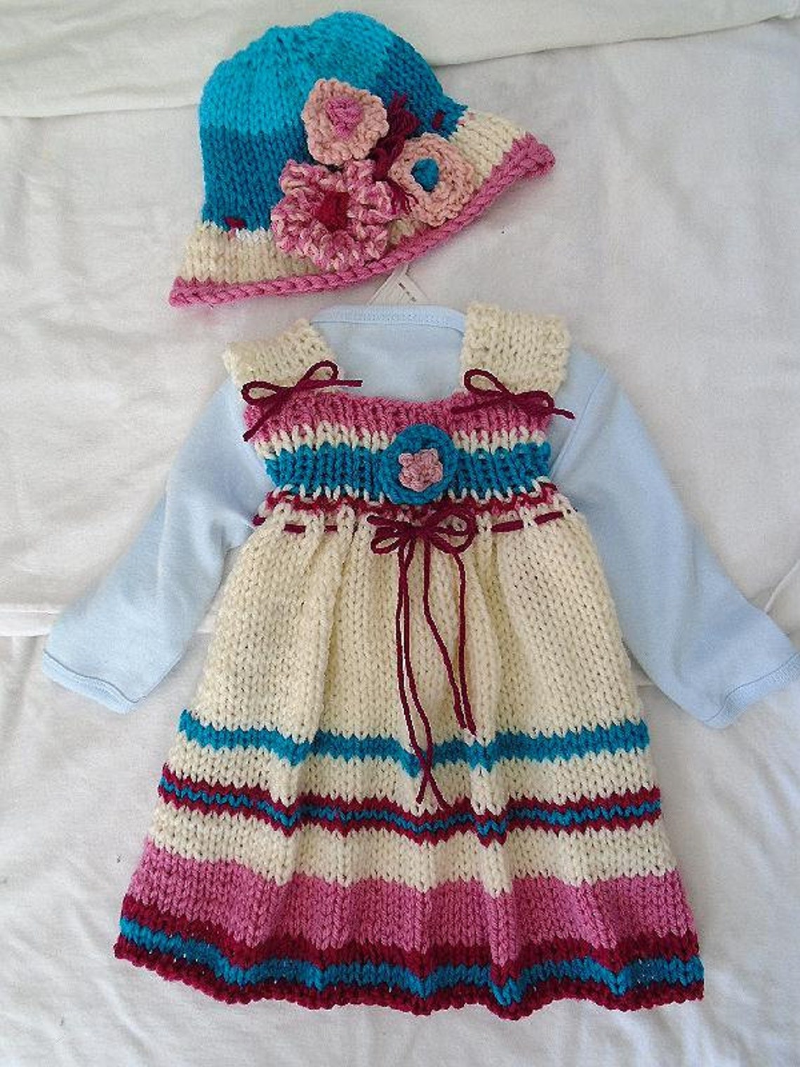 KNITTING PATTERN DRESS Girls Dress, Baby Dress Beginner Knitting ...