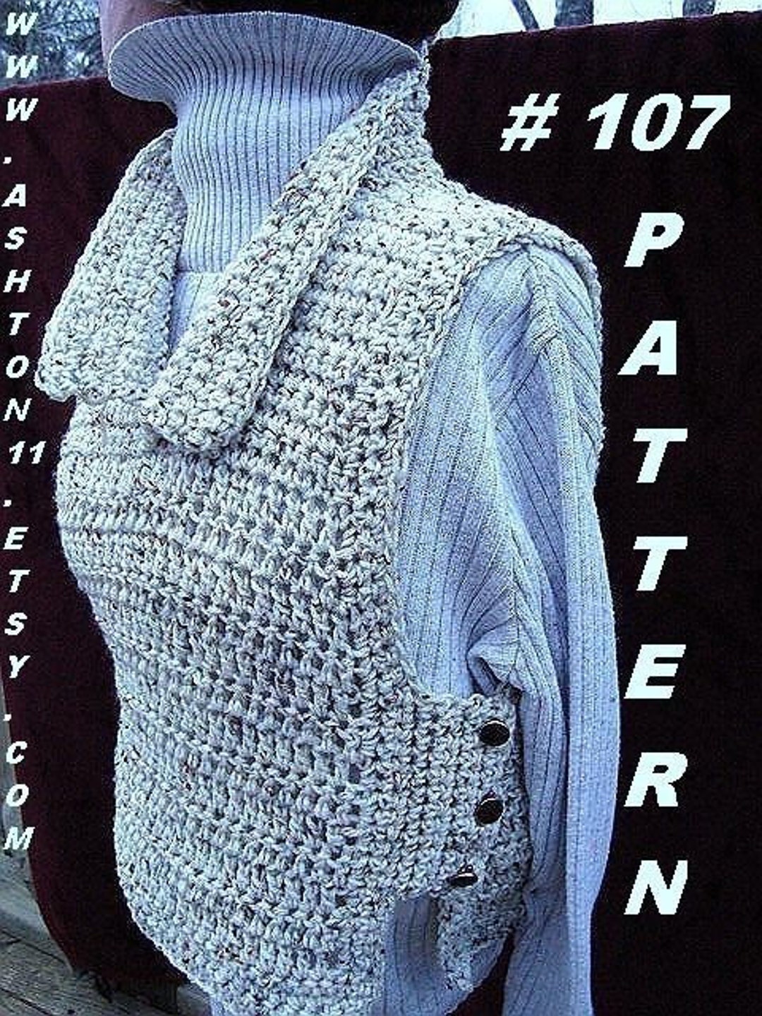 INSTANT DOWNLOAD Crochet Pattern PDF 107 Tabbard Vest - Etsy