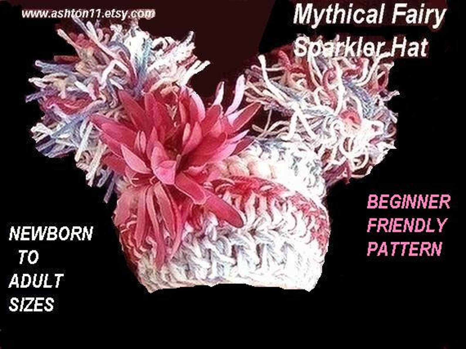Crochet Hat Pattern Pdf15-mythical Flower Fairy Sparkler Hat - Etsy