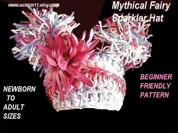 Crochet Hat Pattern PDF15-Mythical Flower Fairy Sparkler Hat | Etsy
