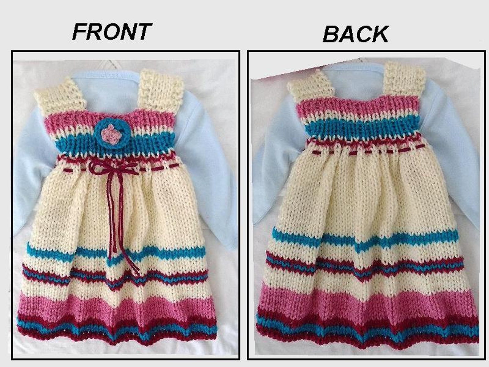 KNITTING PATTERN DRESS Girls Dress, Baby Dress Beginner Knitting ...