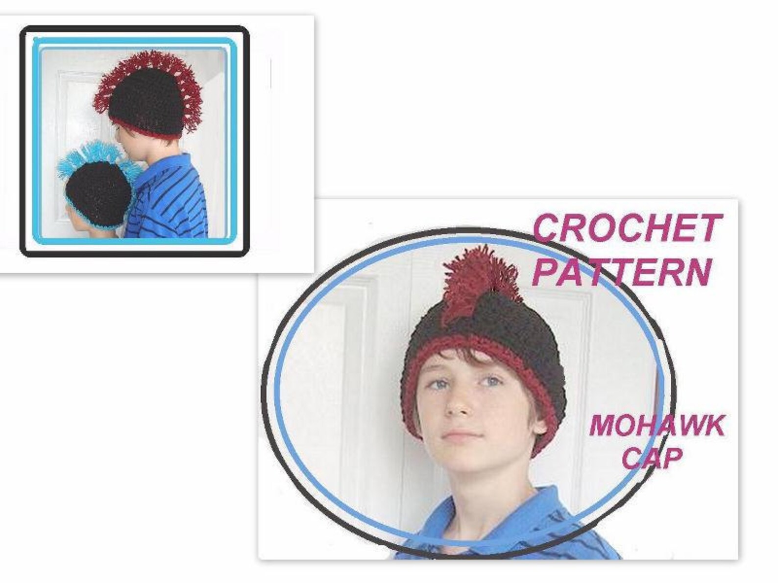 Crochet Patterns Mohawk Hat PDF 234 INSTANT DOWNLOAD Crochet Patterns ...