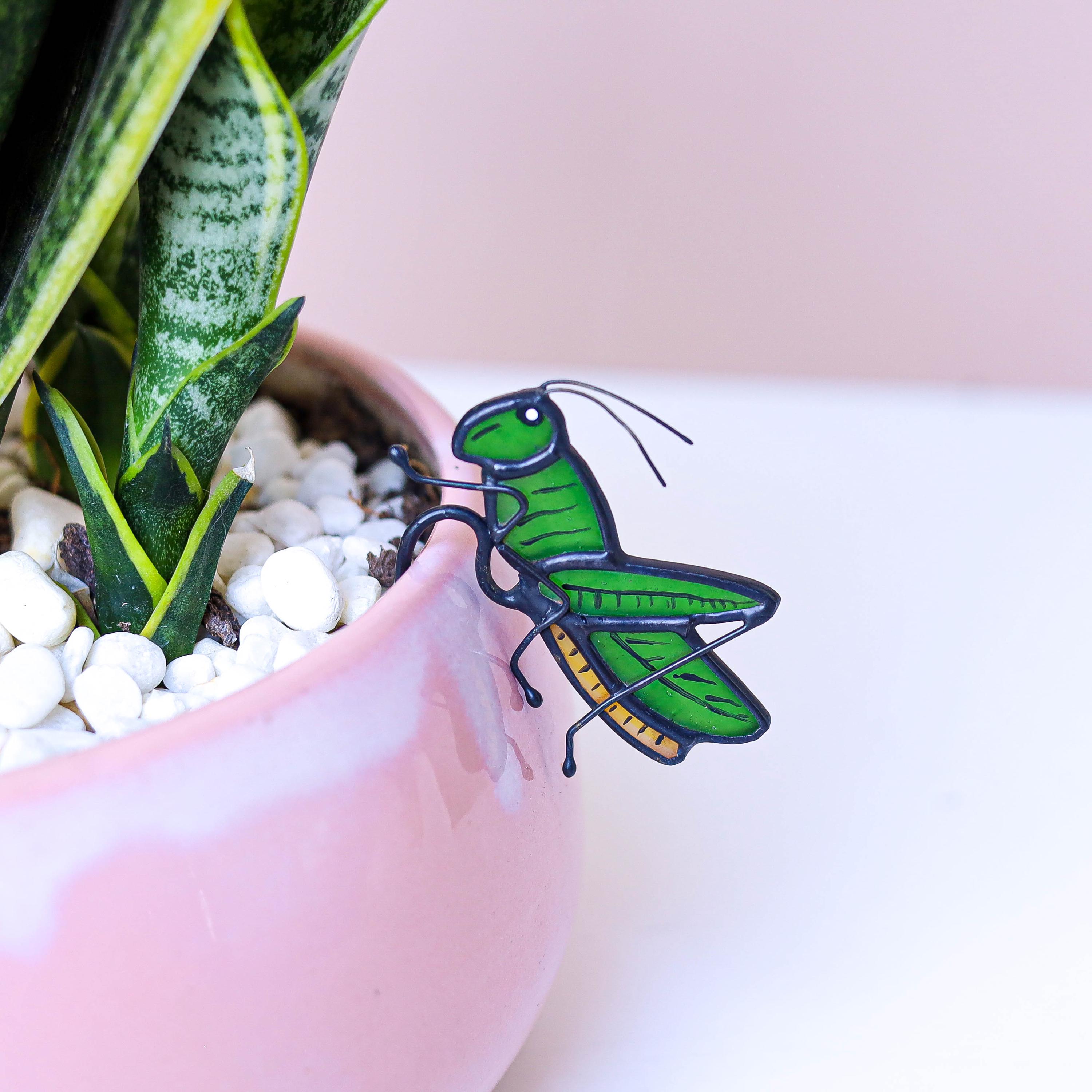 Stained Glass Bug Pot Hugger, Insect Planter Decor, Plant Mom Gift ...
