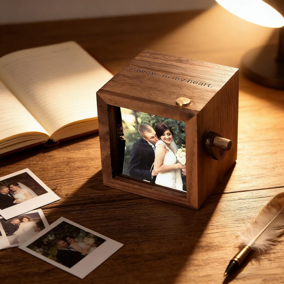 Personalized Photo Flipbook Animation Box, Custom Wooden Photo Book ...