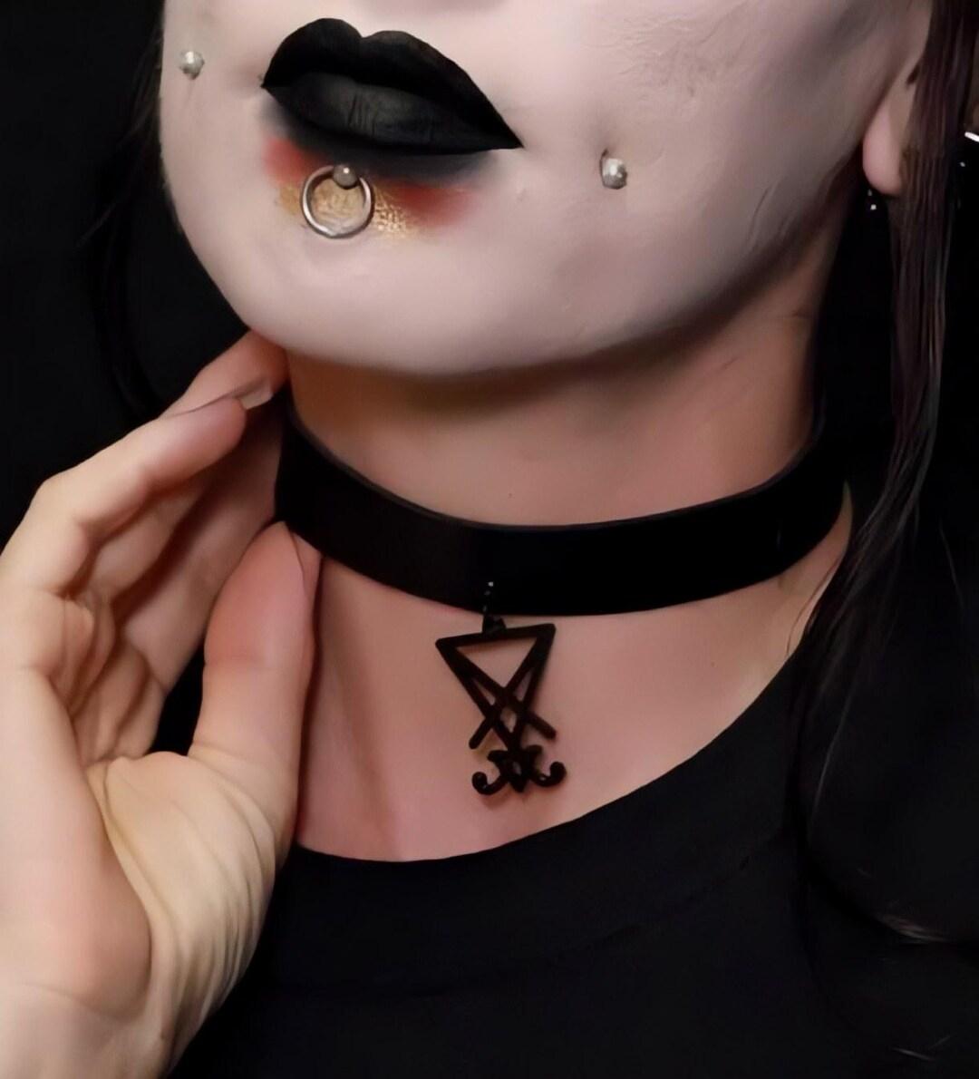 Sigil Lucifer Choker Necklace Gothic Pagan Occult Black Jewellery ...