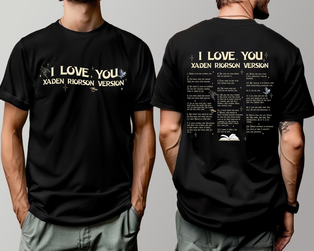 2-sided Xaden Riorson Quote Fourth Wing Book Quotes Shirt Onyx Storm ...