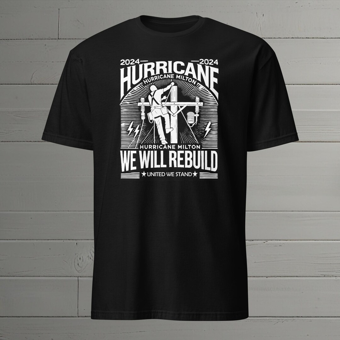 White Print We Will Rebuild Hurricane Milton T-shirt Unisex Softstyle ...