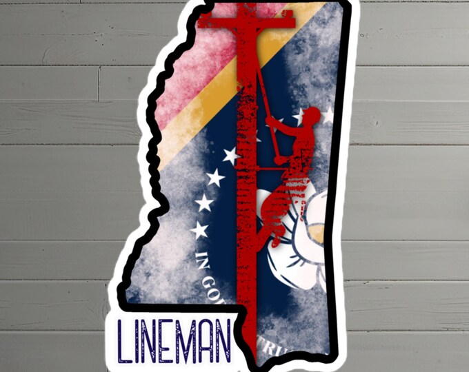 Mississippi Lineman Hard Hat Decal, Storm Chaser, Power Lineman ...
