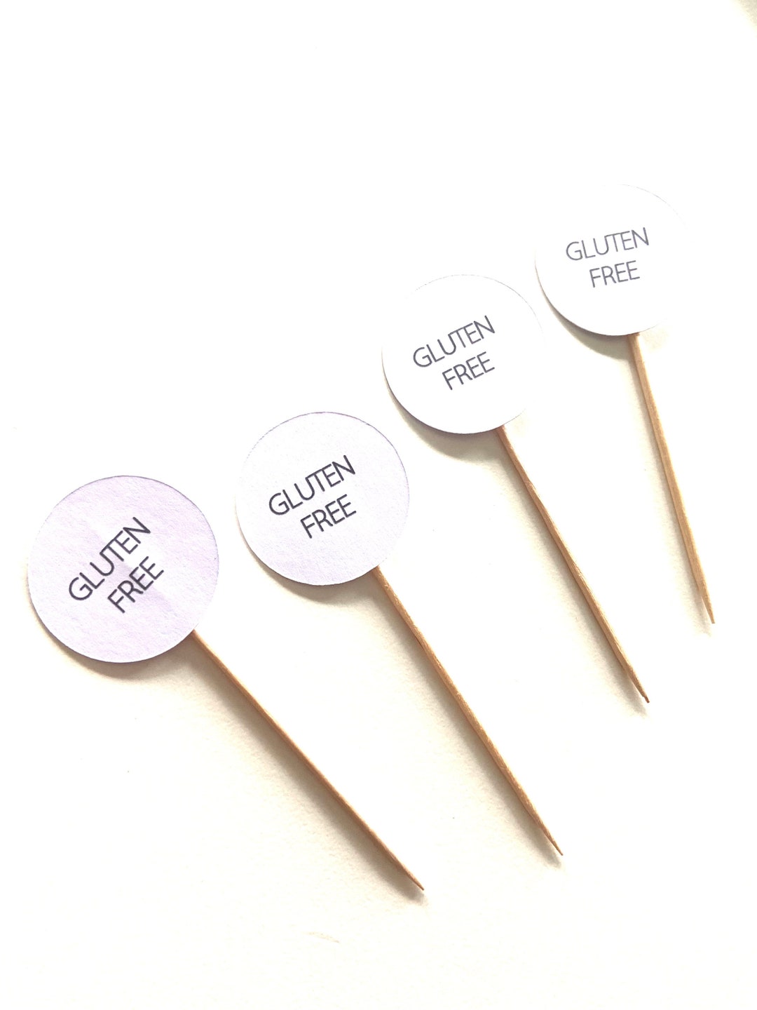 Food Allergy Cupcake Toppers, Food Allergen Label Stick, Food ...