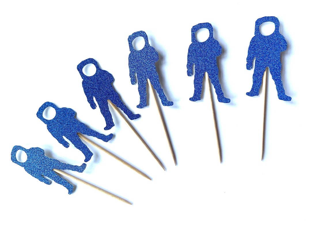 Rocket Cupcake Toppers, Space Theme Party Decor, Astronauts and Rockets ...