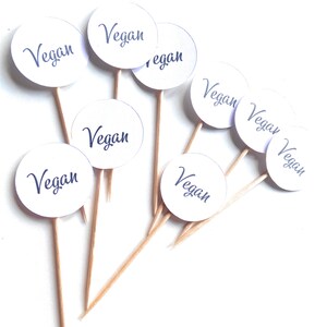 Food Allergy Cupcake Toppers, Food Label Stick Vegan, Vegetarian ...