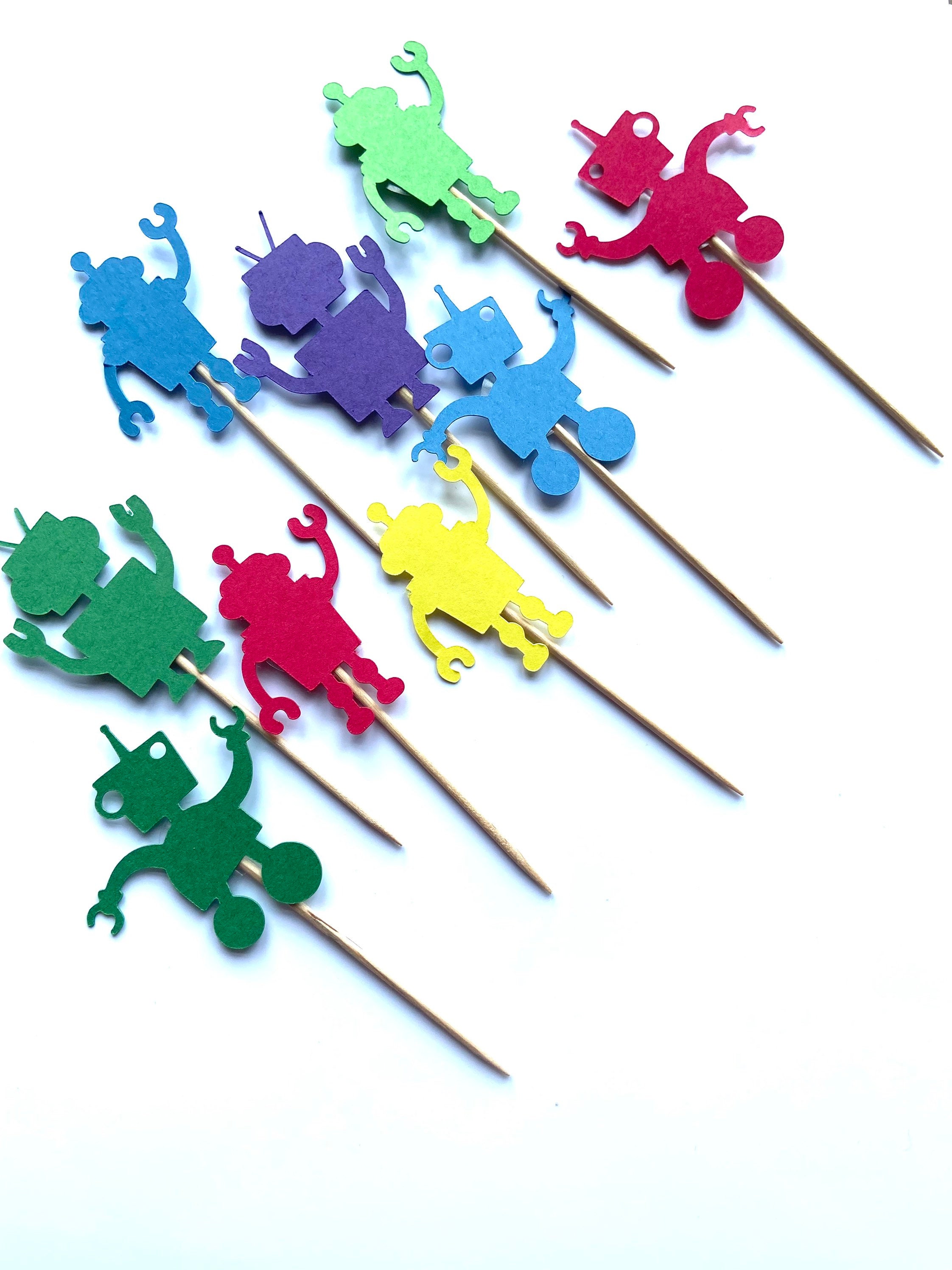 12 Robot Cake Toppers Robot Party Cupcake Topper Decorations - Etsy UK