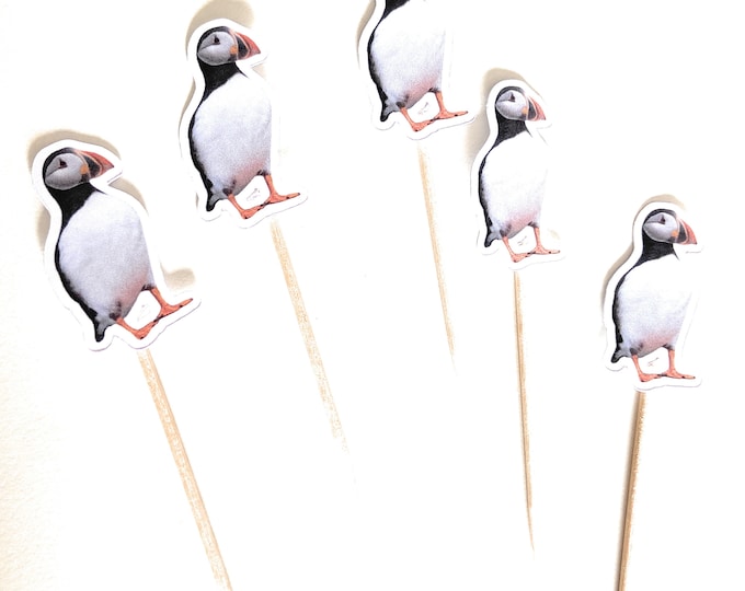 Puffin Cake Toppers, Bird Cake Decoration, Puffin Bird Food, Drink - Etsy