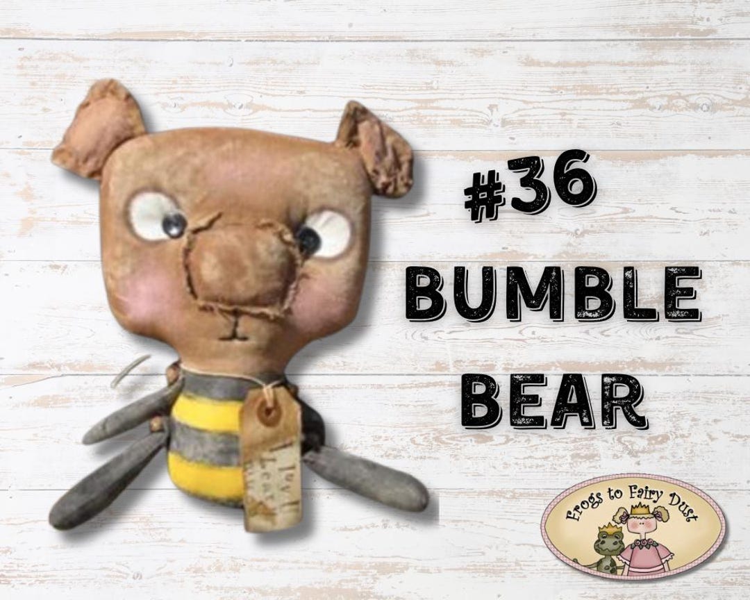 Bumblebear Rag Doll Sewing Pattern: Primitive Teddy Bee (digital E ...