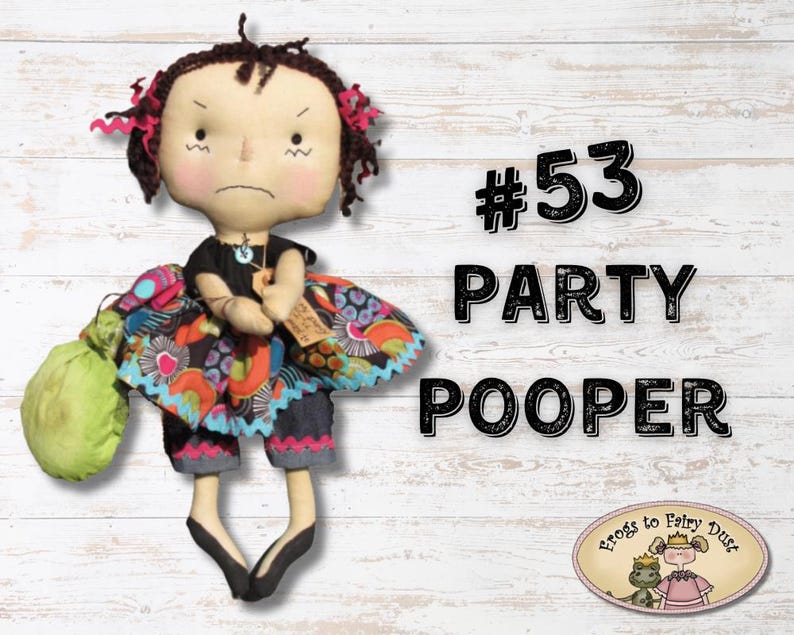 Party Pooper Rag Doll Sewing Pattern: Primitive Cloth Doll (digital ...