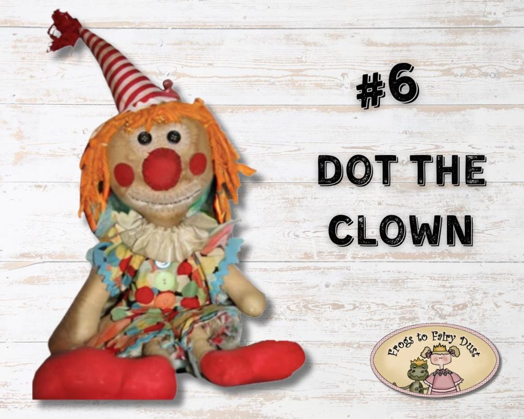 DIGITAL Prim Dot the Clown Rag Doll E-pattern - Carnival - Circus ...
