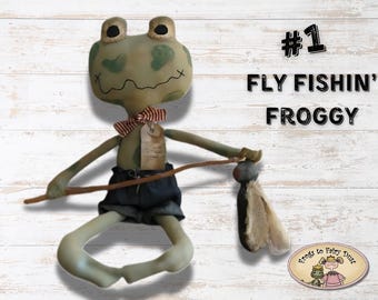 Primitive Frog Rag Doll Pattern - Easy Digital DIY - Prim Whimsical ...