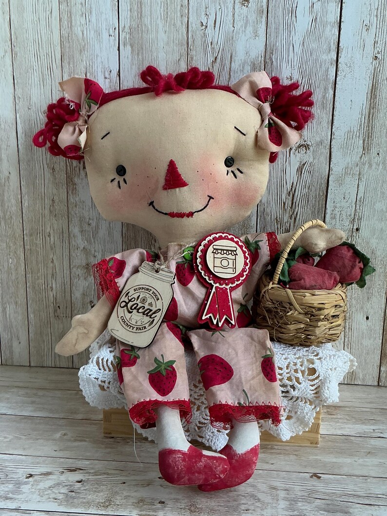 Handmade Strawberry Jam Raggedy Ann Doll: County Fair Decor - Etsy