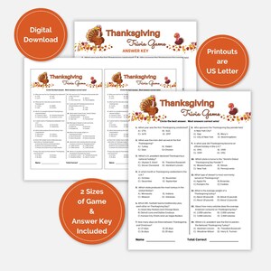 Thanksgiving Trivia Game, Thanksgiving Game, Turkey Trivia ...